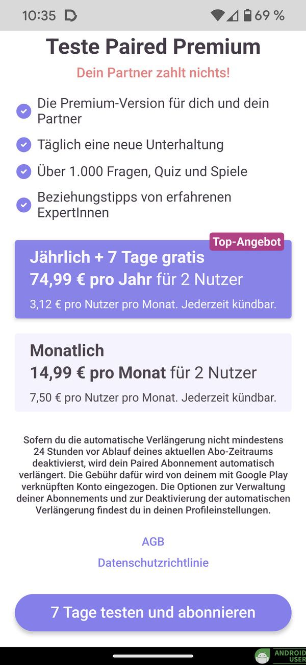 Apps für Paare - Die App Paired nur 5 Minuten am Tag nutzen