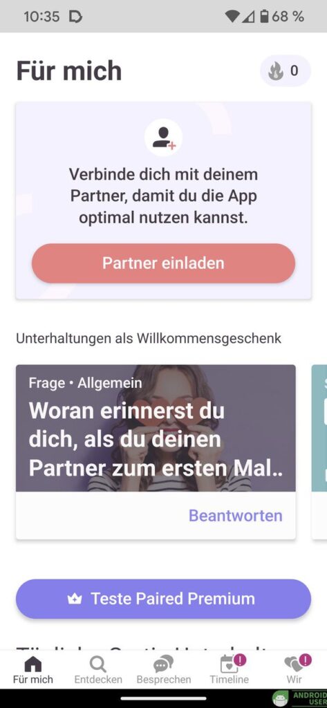 Apps für Paare - Die App Paired nur 5 Minuten am Tag nutzen