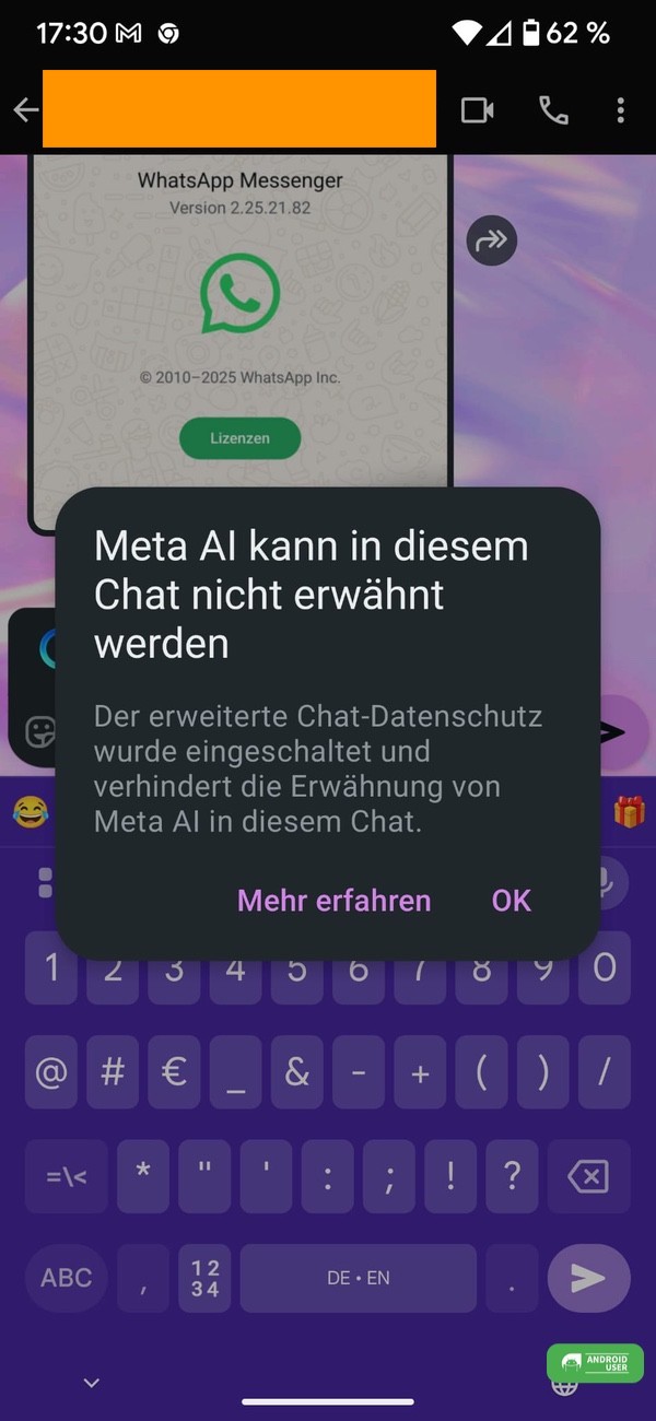 WhatsApp - Erweiterter Chat Datenschutz, Kettenbrief | Android User